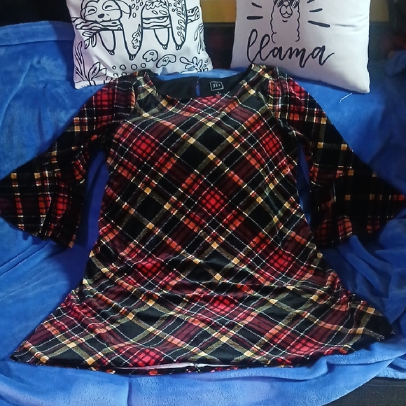 Jessica Howard | Dresses | Plaid Bell Sleeve Dress Jessica Howard Plus ...